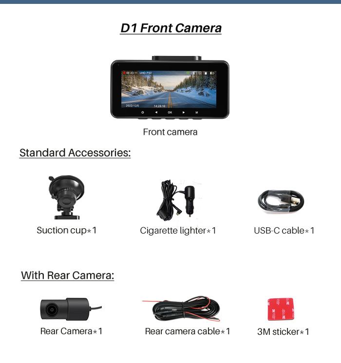 Lanmodo D1 3-Channel 4K Dash Camera